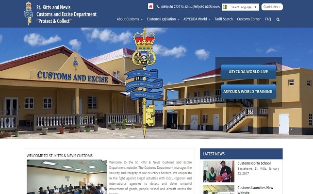 SKNVibes | Customs and Excise Department launches new Website
