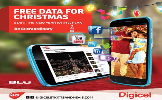 SKNVibes | Digicel Gives Free 4G Data for Christmas