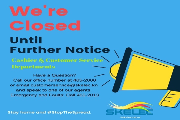 SKNVibes | Cashier and Customer Service Departments closed