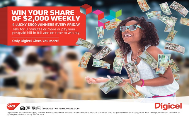 SKNVibes | Digicel Launches $12,000 Win Cash Promotion